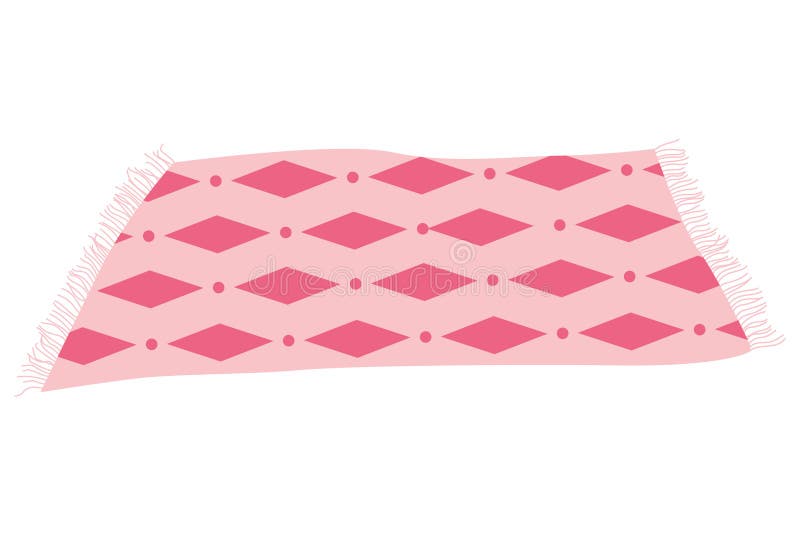 Vector Rug with Fringe in Color and Pattern of Rhombus Stock Vector ...
