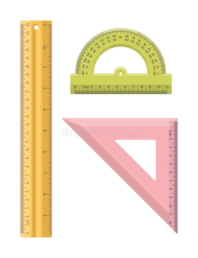 Vector Ruler Illustration. Flat Isolated Stationery Set Stock Vector ...