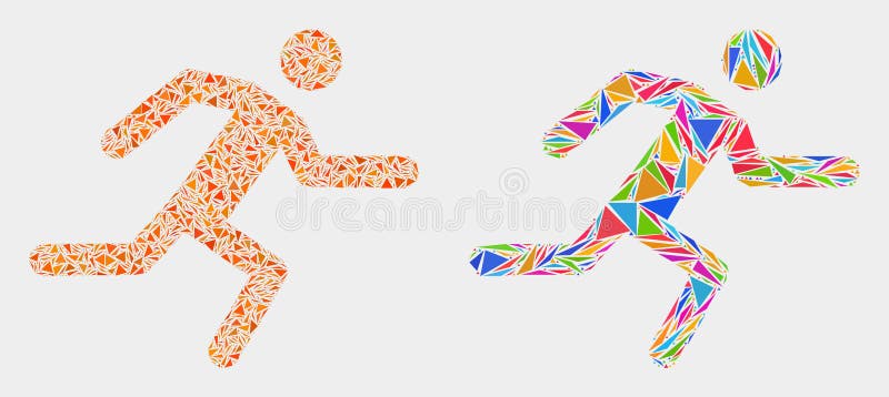 Vector Running Man Mosaic Icon of Triangle Elements Stock Vector ...