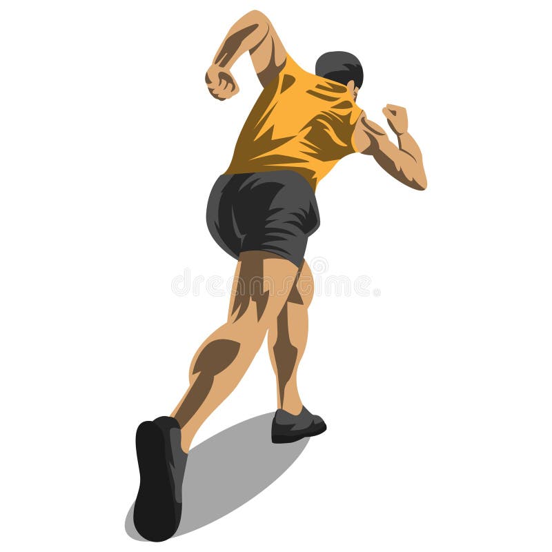 Vector of a Running Man Seen from Behind Stock Vector - Illustration of ...