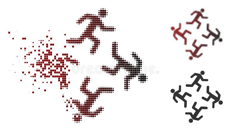 Pixel Runners stock vector. Illustration of couple, marathon - 69190541