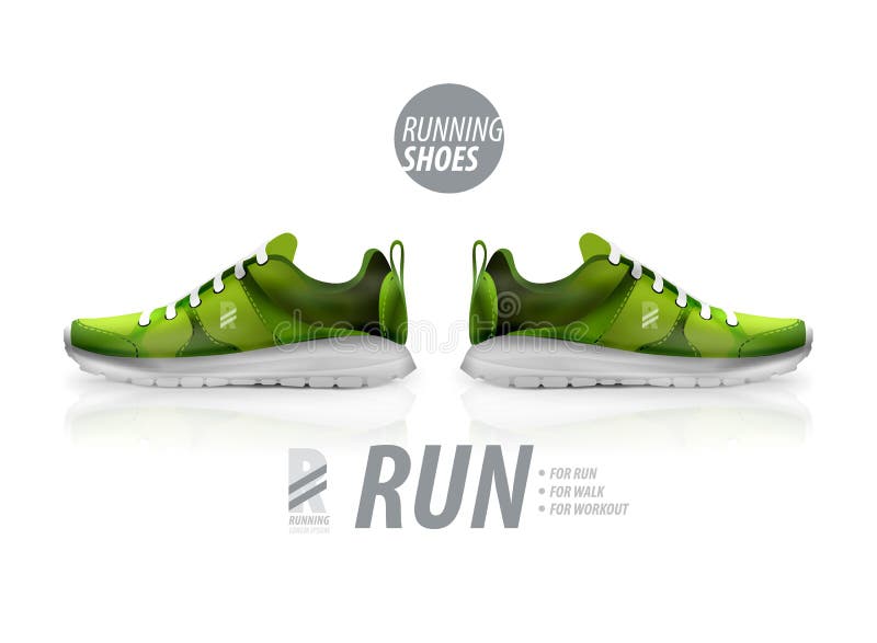 Vector Running Shoes Ad Product Template Stock Illustration ...