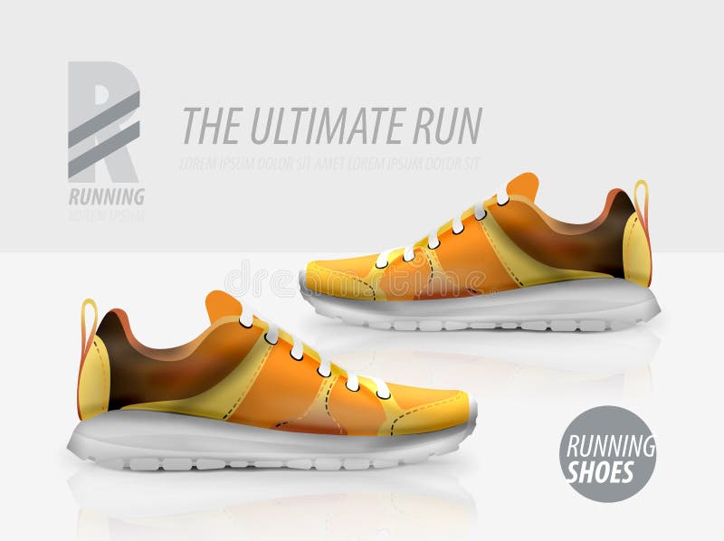 Vector Running Shoes Ad Product Template Stock Illustration ...