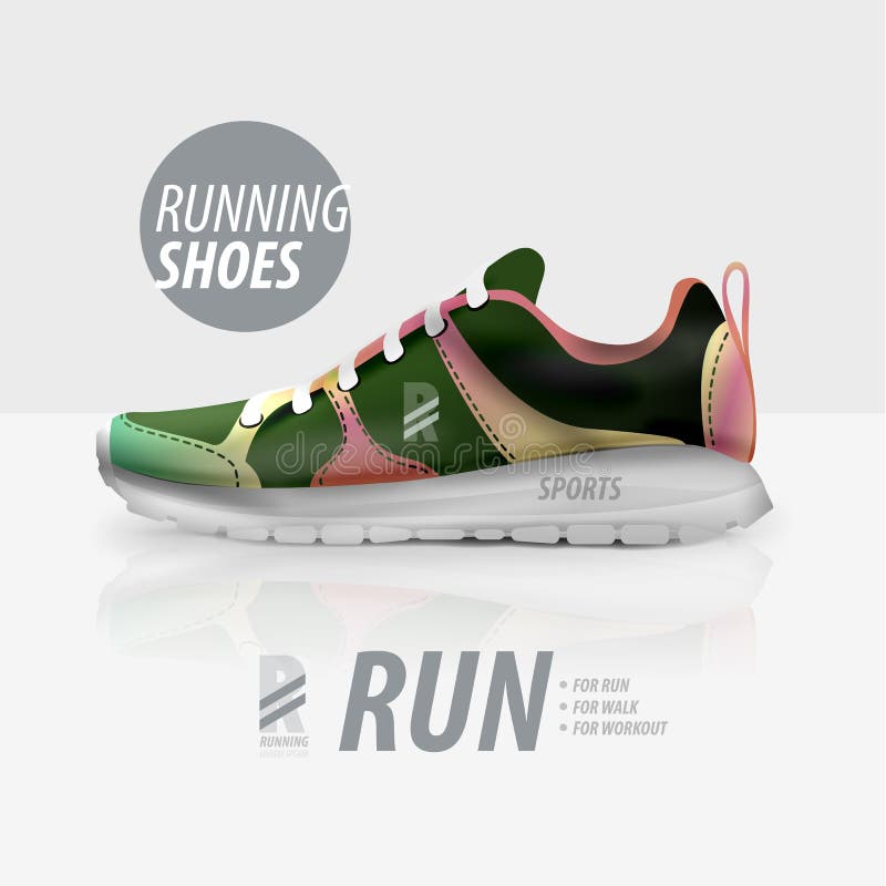 Running Shoes Ad Product Template Stock Illustrations – 16 Running ...