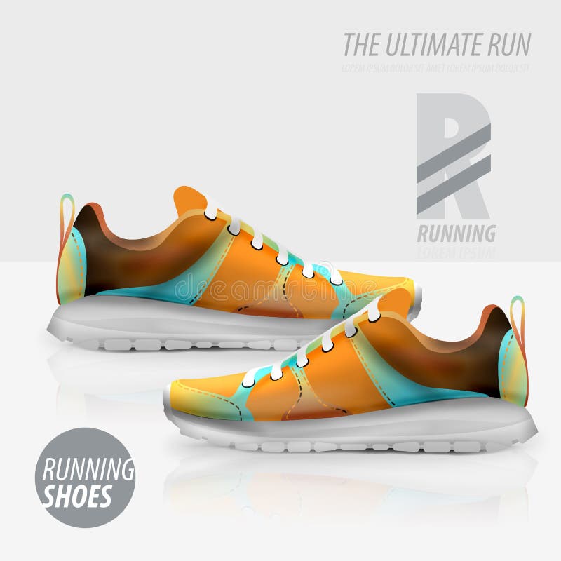 Vector Running Shoes Ad Product Template Stock Illustration ...