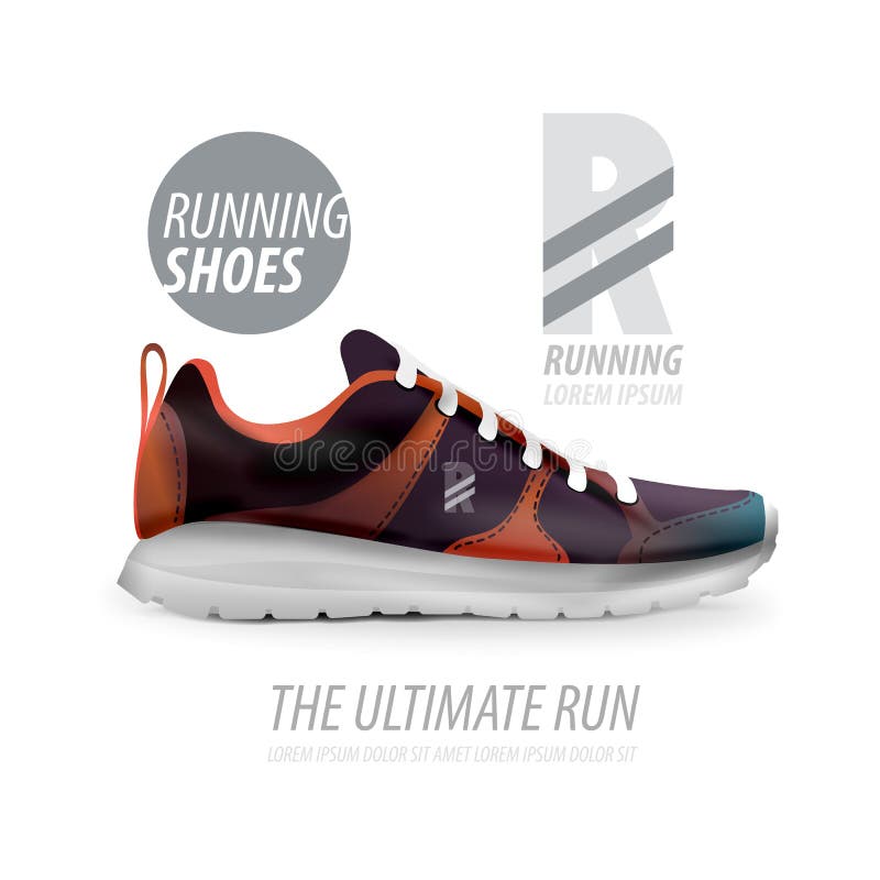 Running Shoes Ad Product Template Stock Illustrations – 16 Running ...