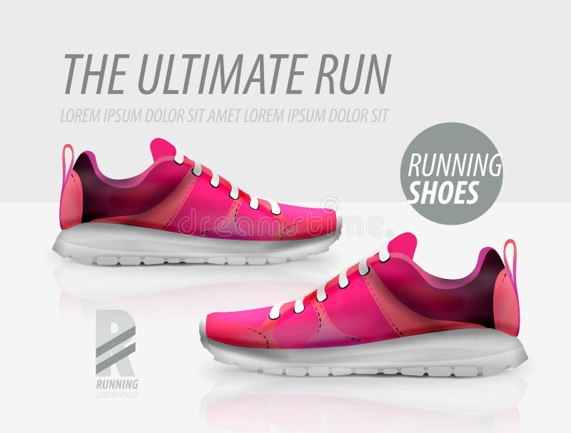 Vector Running Shoes Ad Product Template Stock Illustration ...