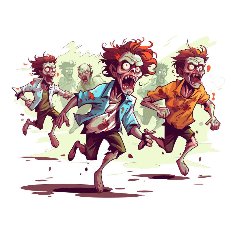 Vector Running Zombies. Walking Zombies Stock Vector - Illustration of ...