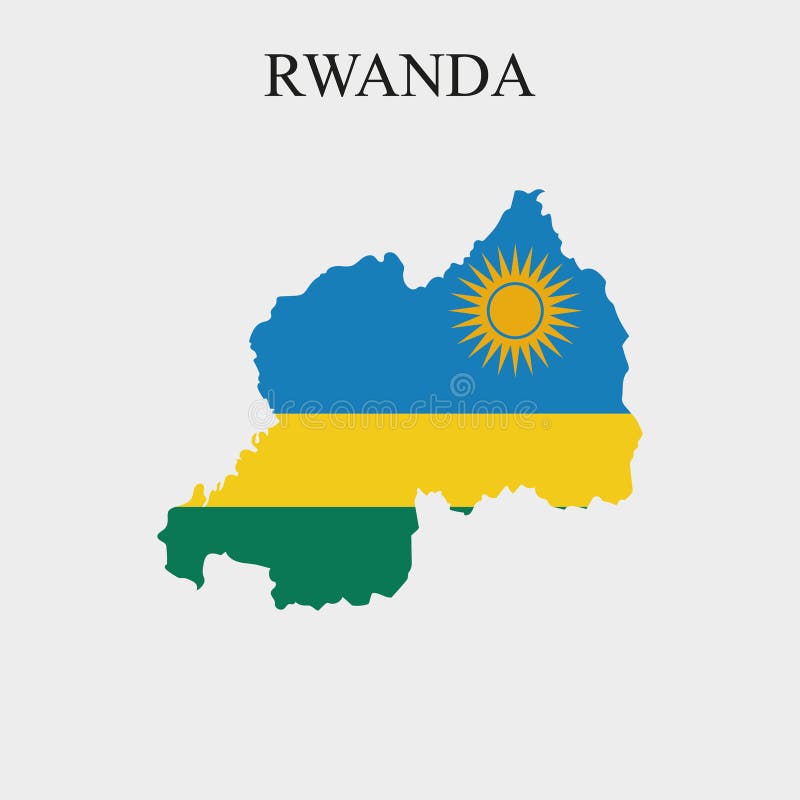 Vector of Rwanda Flag on Rwanda Map. Stock Vector - Illustration of ...