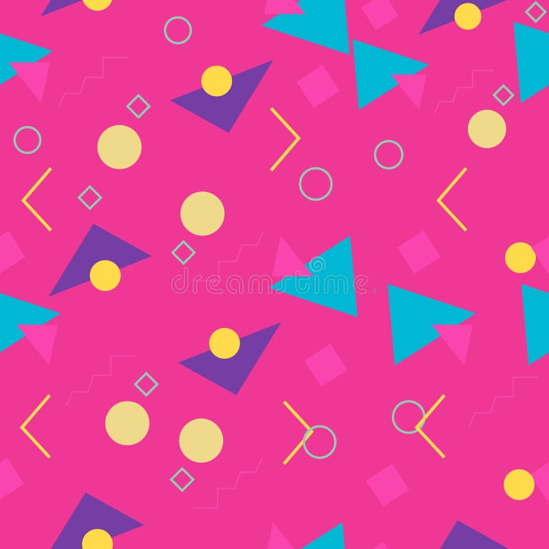 Vector 90s Style Seamless Pattern Background Stock Vector ...