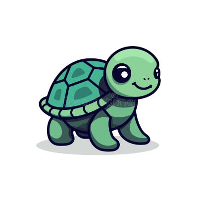 Vector of a Sad Cartoon Turtle with a Flat Design Stock Vector ...