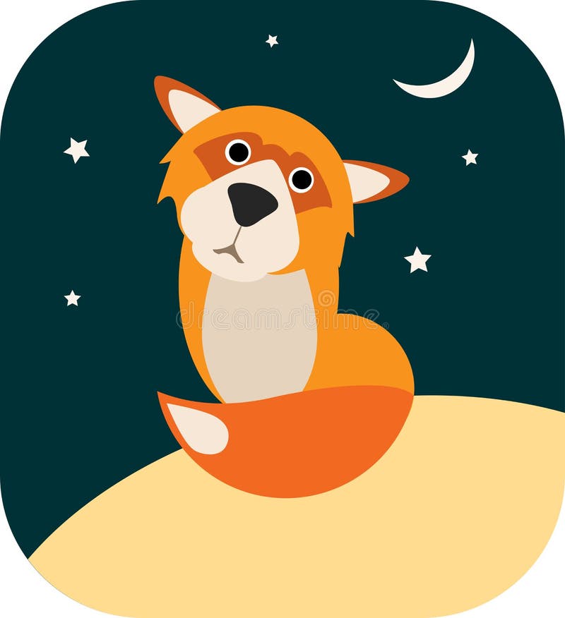 Fox with sad face stock vector. Illustration of image - 96598120