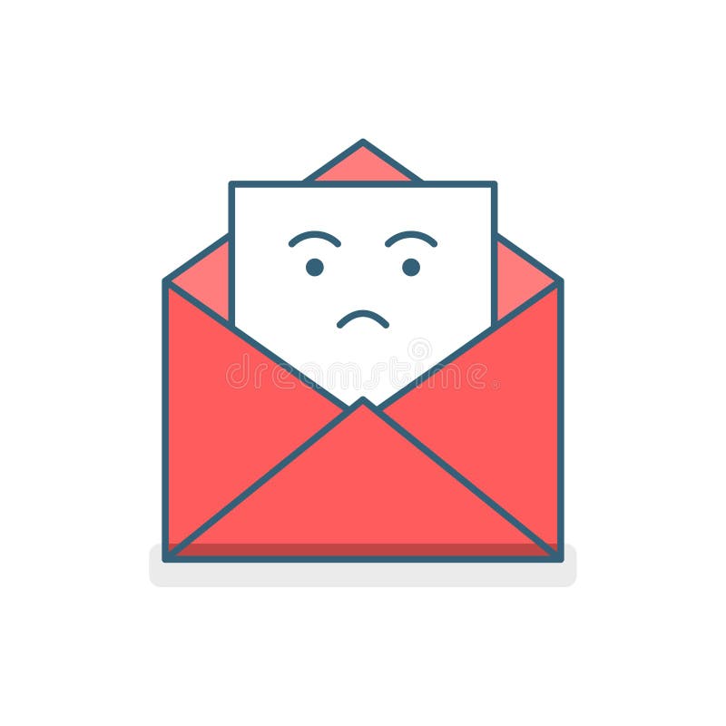 Vector Sad Message Icon with a Face. Stock Vector - Illustration of ...