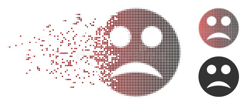 Dust Pixel Halftone Sad Smiley Icon Stock Vector - Illustration of ...