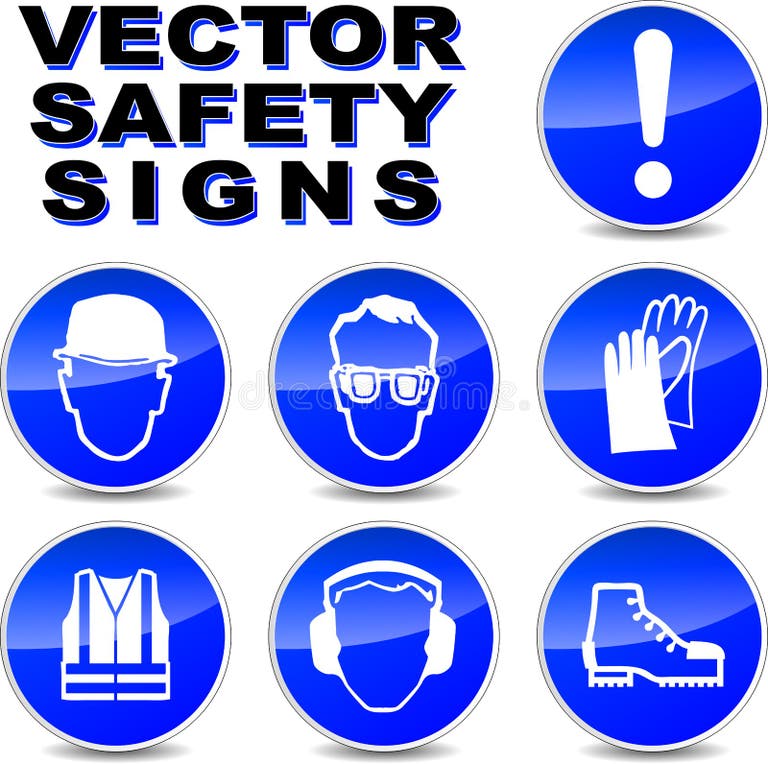 Safety Work Blue Signs Stock Illustrations – 568 Safety Work Blue Signs ...