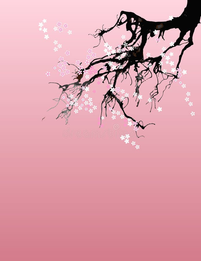 Hello Spring Sakura Greeting Card. Vector Stock Illustration ...