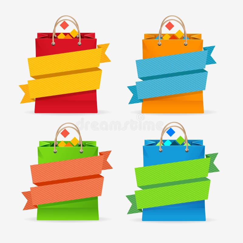 Vector Sale Bag Labels Set stock vector. Illustration of paper - 56292835