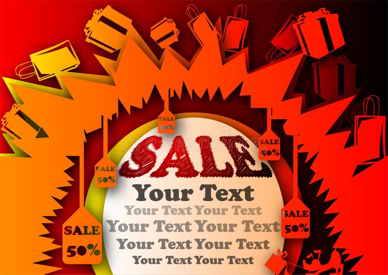 Vector Sale in Paper Art Style Stock Illustration - Illustration of ...