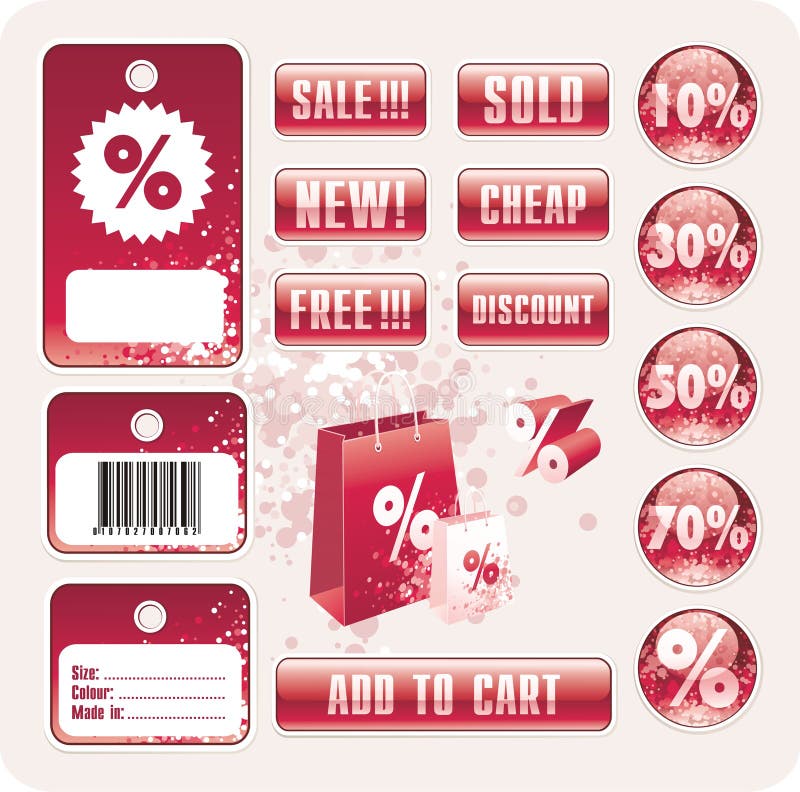Vector sale tag stickers stock vector. Illustration of internet - 4859636
