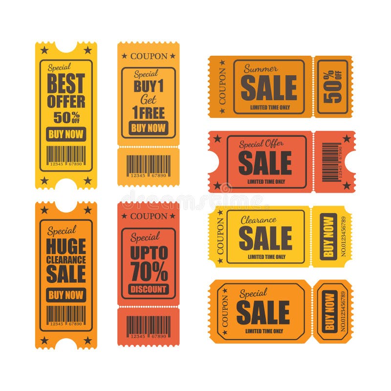 Vector sale tickets. stock vector. Illustration of market - 46074615