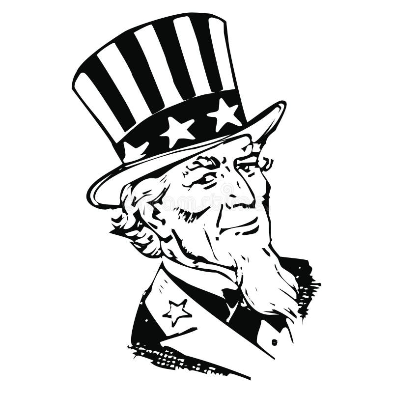 Uncle Sam Clipart Black And White