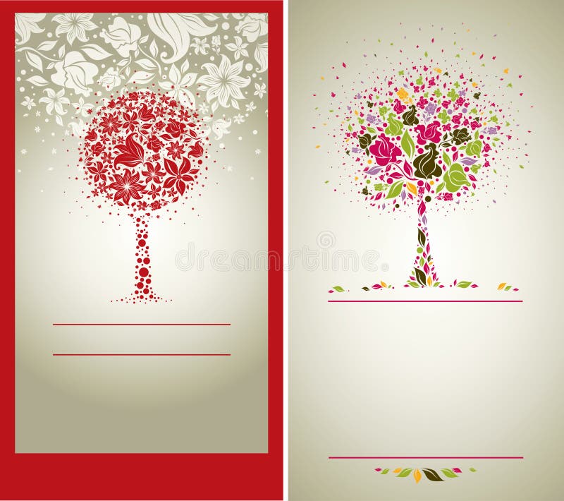 Vector Sample of Design with Tree from Flowers Stock Vector ...