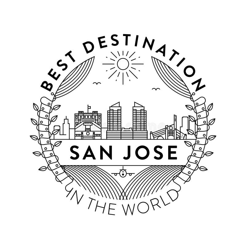 Vector San Jose City Badge, Estilo Linear Stock de ilustración ...