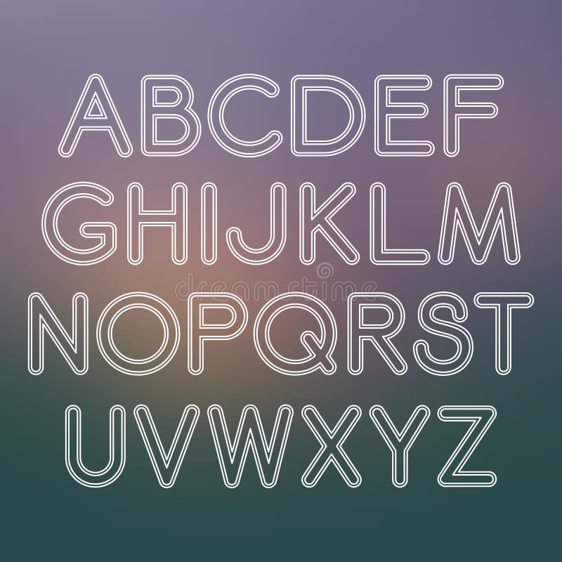 Vector Sans Serif Font with Rounded Corners Stock Vector - Illustration ...