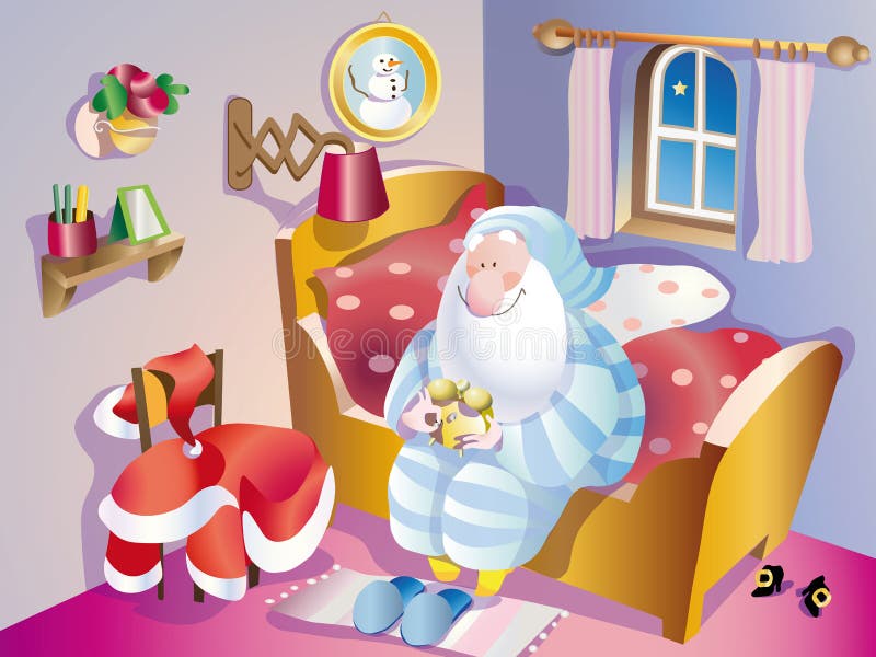 Vector Santa Claus Goodnight Stock Photo - Image of tale, party: 45278018