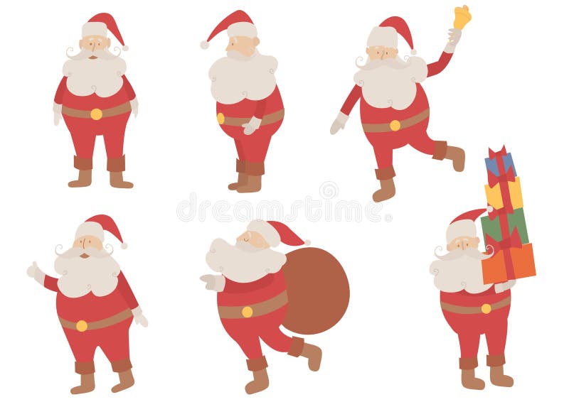 Vector Santa Claus set stock vector. Illustration of present - 27710554