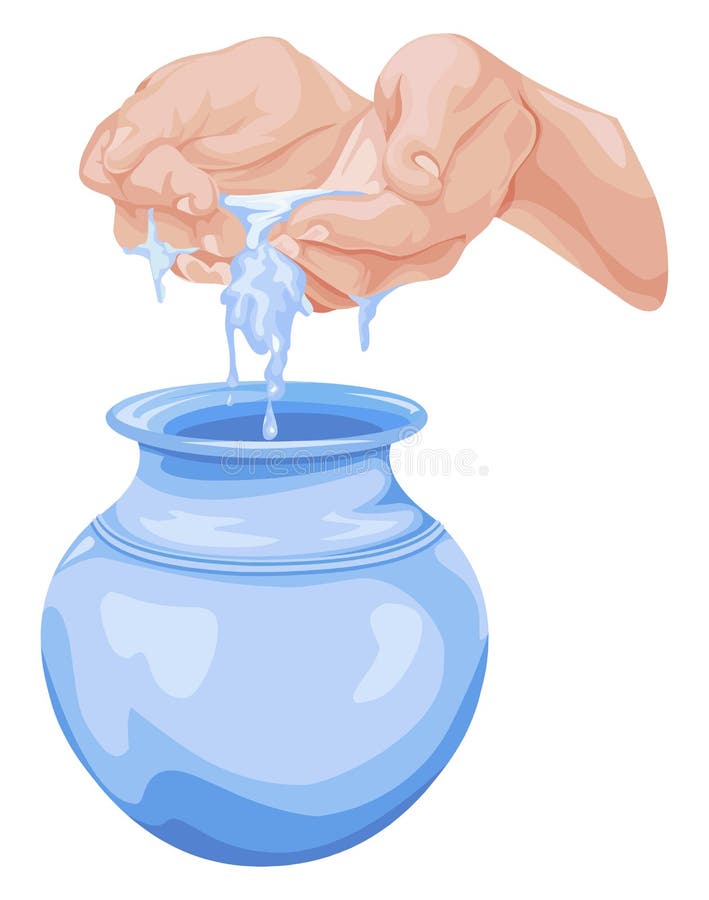Hands Pouring Water Drawing Stock Illustrations – 58 Hands Pouring ...