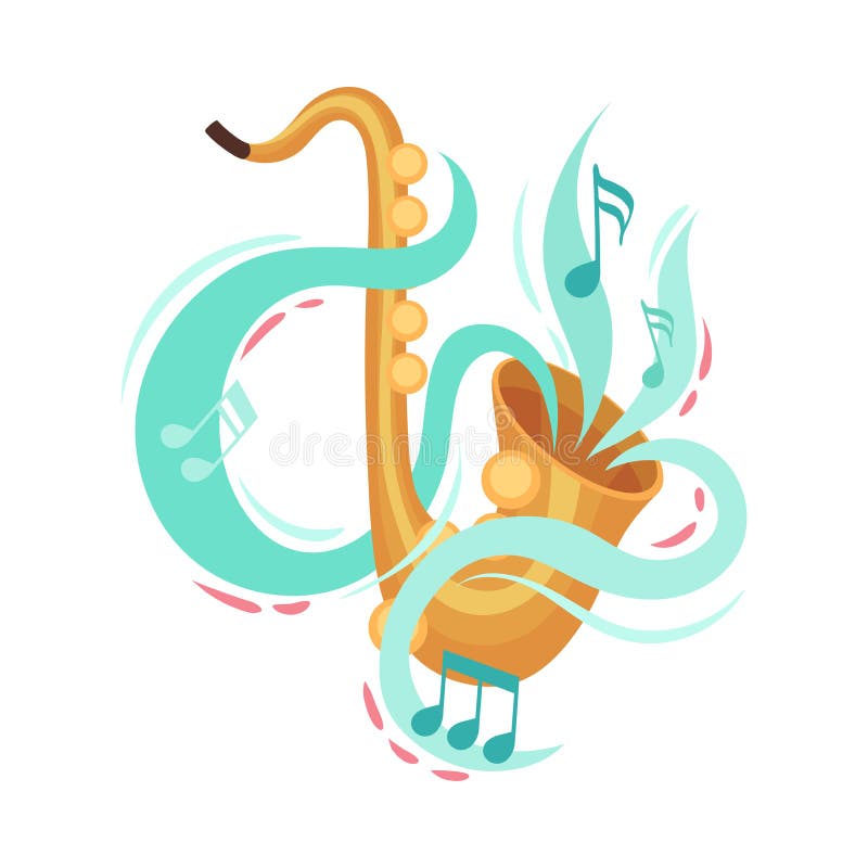 Vector Saxophone Musical Instrument Illustration Concept with Elegant ...