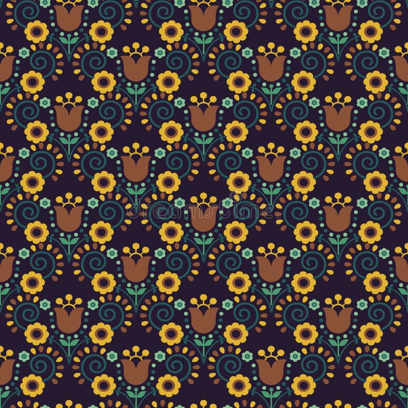 Folk Pattern stock vector. Illustration of textile, background - 265117504