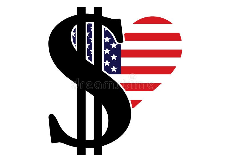 Vector Scalable Illustration with Dollar Sign and USA Flag Stock Vector ...