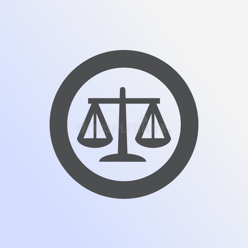 Vector Scales Balance Icon in Flat Style. White Silhouette of Libra ...