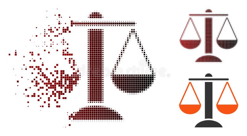 Broken Pixel Halftone Scales Icon Stock Vector - Illustration of ...