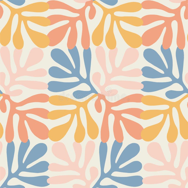 Vector Scandinavia Abstract Nature Leaf Shape Illustration Seamless ...