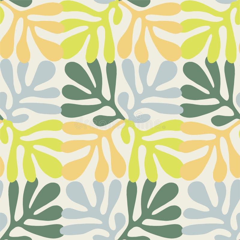 Vector Scandinavia Abstract Nature Leaf Shape Illustration Seamless ...