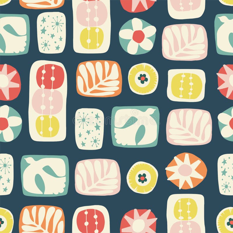 Vector Scandinavian Modern Nature Icon Illustration Design Seamless ...