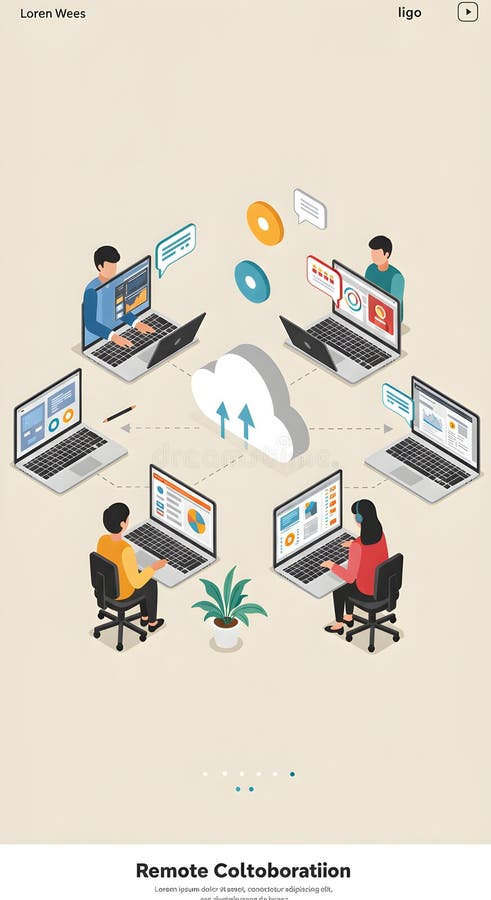 Remote Teamwork Collaboration in Modern Isometric Workspace with ...