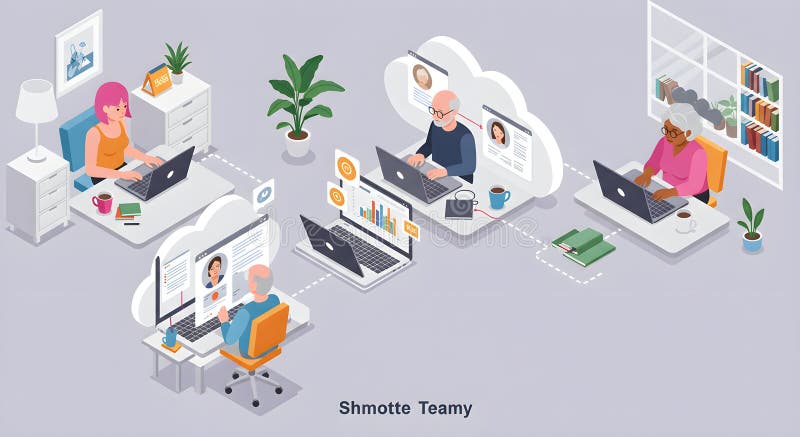 Remote Teamwork Collaboration in Modern Isometric Workspace with ...