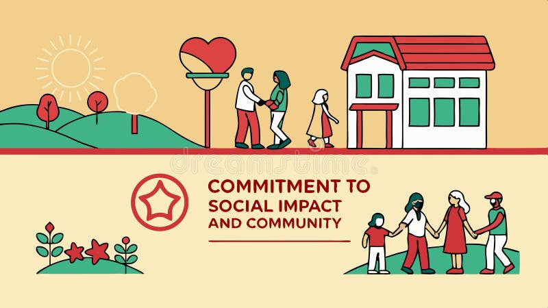 Community Commitment Scene, Social Impact and Unity Vector Design ...