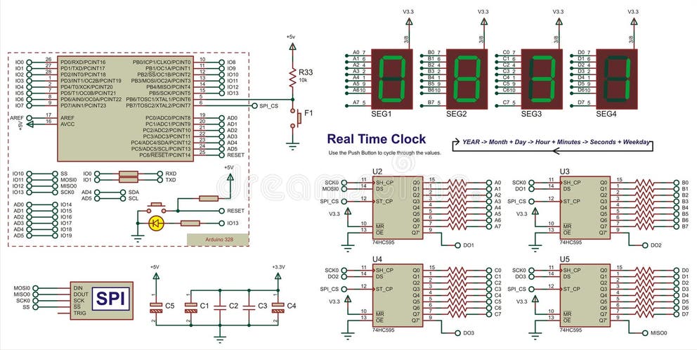 Vector Electrical Circuit of an Electronic Device Assembled on an ...