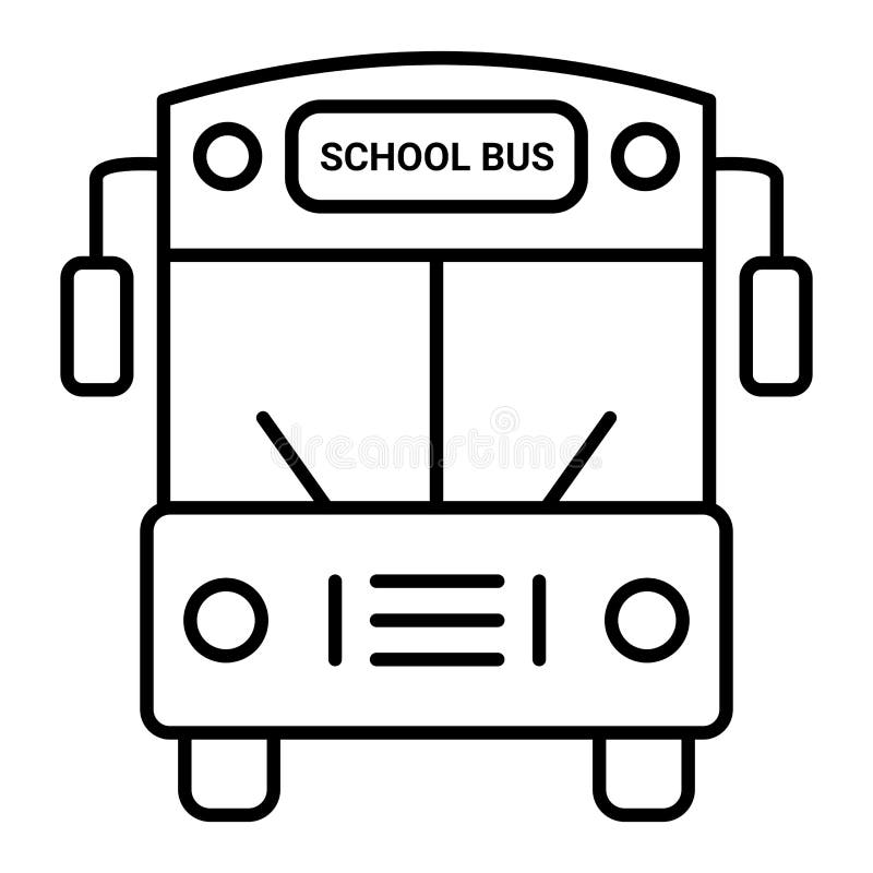 Vector School Bus Outline Icon Design Stock Vector - Illustration of ...