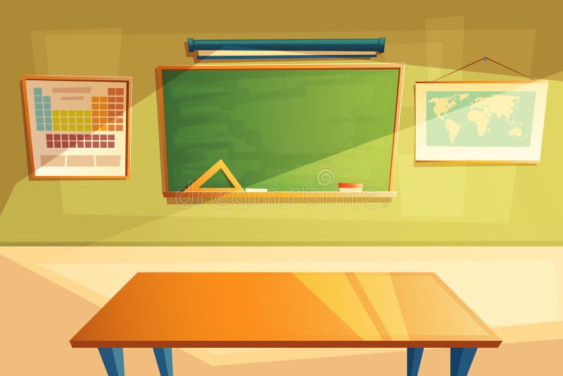 Vector School Classroom Interior, Math Training Room. Educational ...
