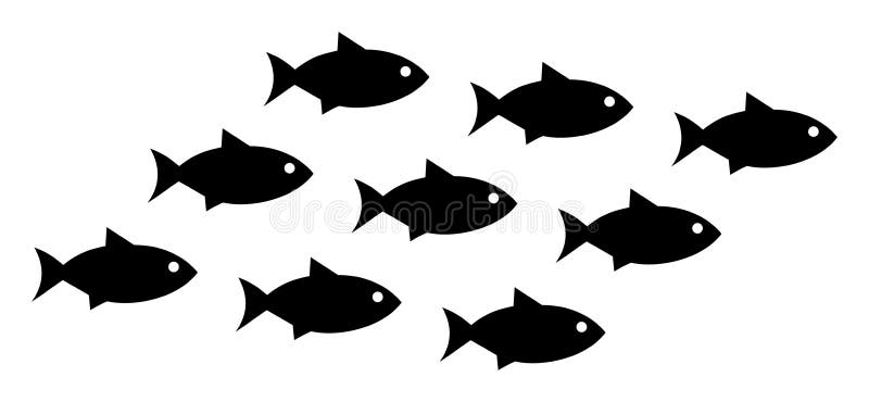 Vector School of Fish Flat Icon Illustration Stock Vector ...