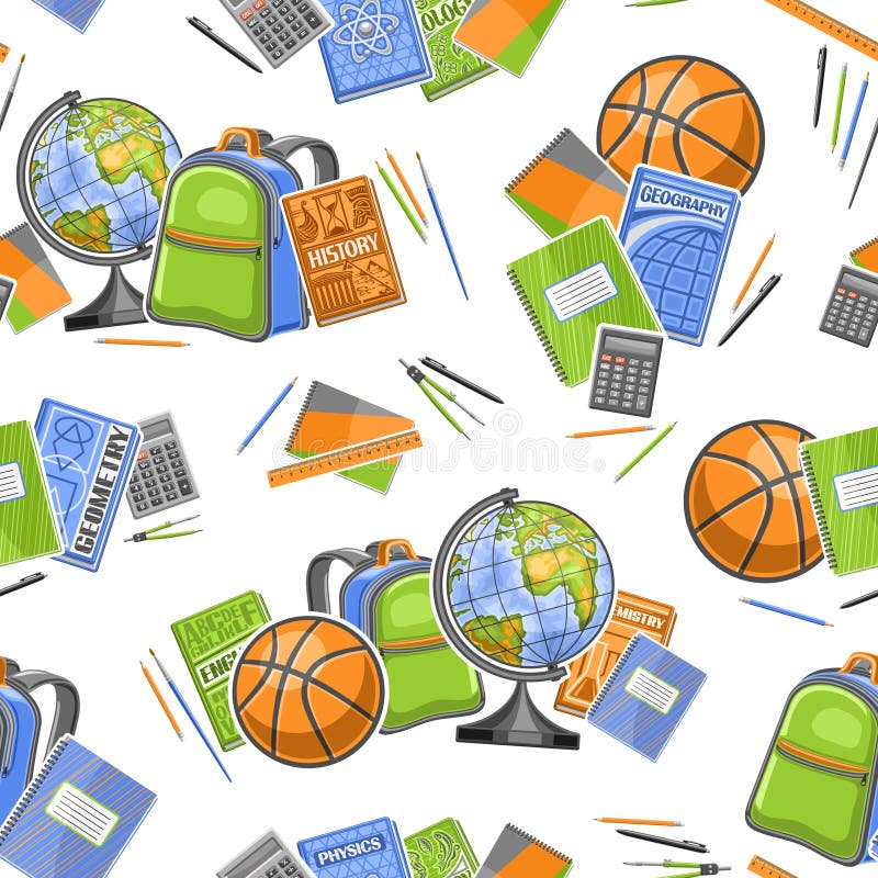 Kids School Theme Pattern Stock Illustrations – 511 Kids School Theme ...