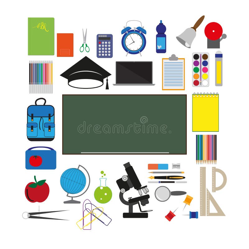 Vector school supplies stock vector. Illustration of education - 49506777