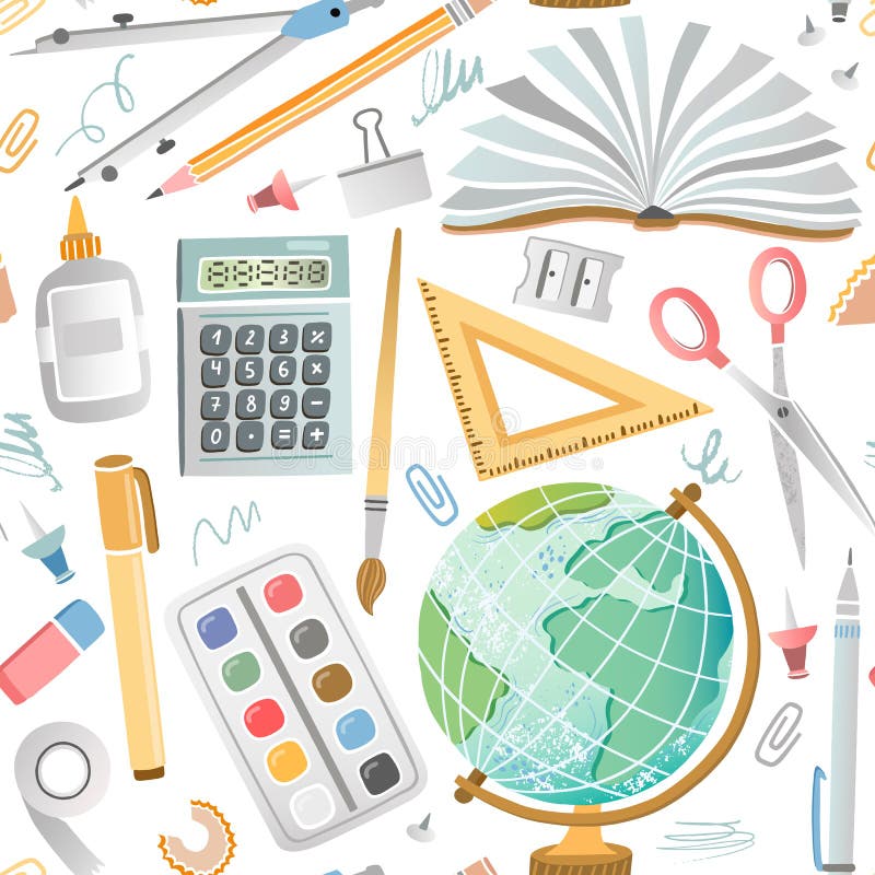 Art Supplies Seamless Pattern. Vector Doodle Elements for Drawing ... Art Supplies Seamless Pattern. Vector Doodle Elements for Drawing ...