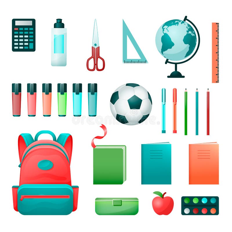 Retro School Supplies Stock Illustrations – 3,419 Retro School Supplies ...